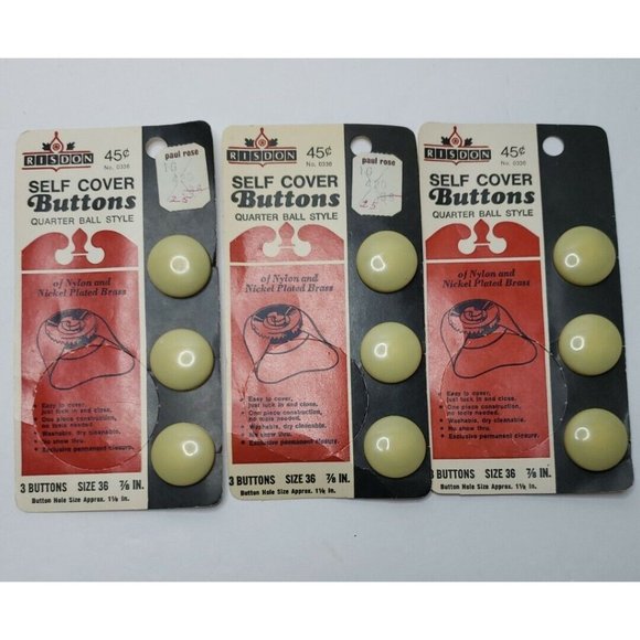 Risdon | Other | Vtg Nos Risdon Self Cover Buttons Quarter Ball Style ...